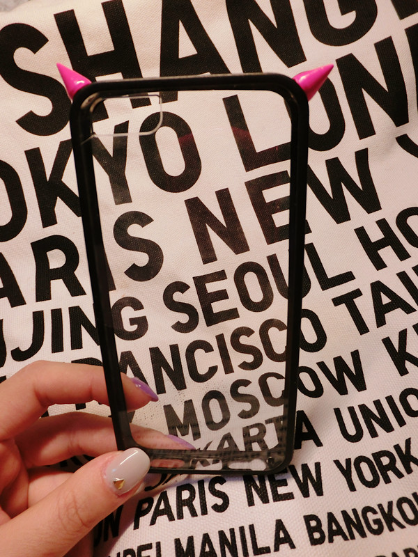 恶魔角 原宿风 荧光 黑色四面包边手机壳 ip… - 高清图片，堆糖，美图壁纸兴趣社区