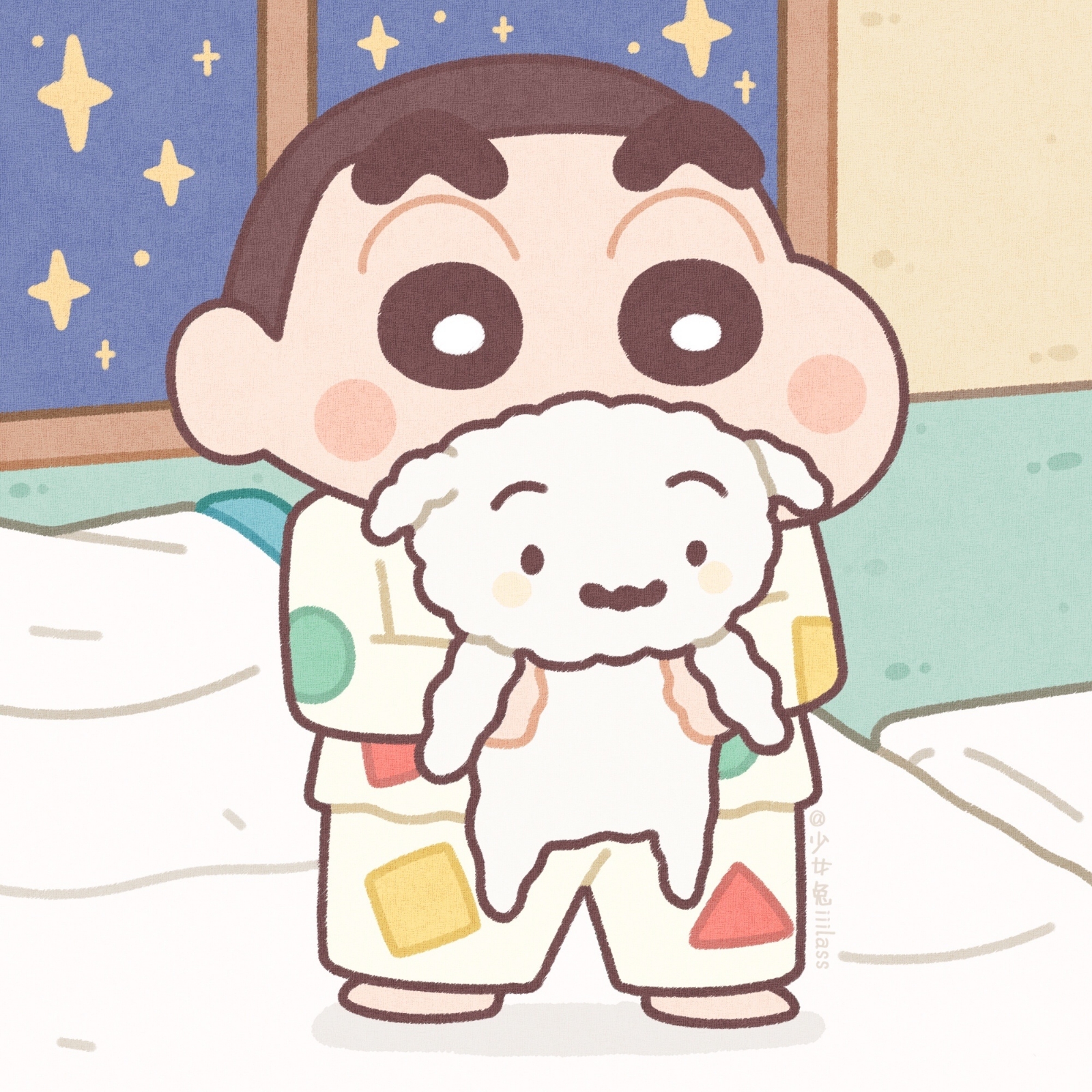 大大眼睛 蜡笔小新 画师:少女兔iiilass - 高清图片，堆糖，美图壁纸兴趣社区