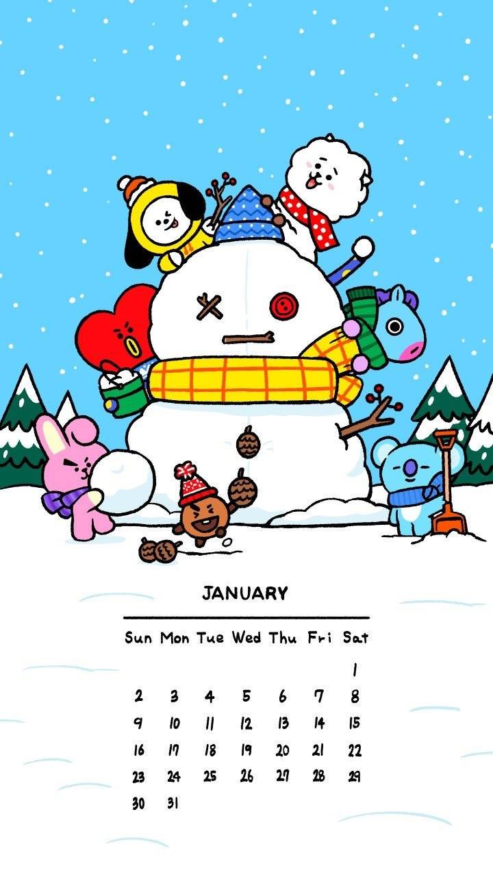 BT21 2022年官方1月壁纸 - 高清图片，堆糖，美图壁纸兴趣社区