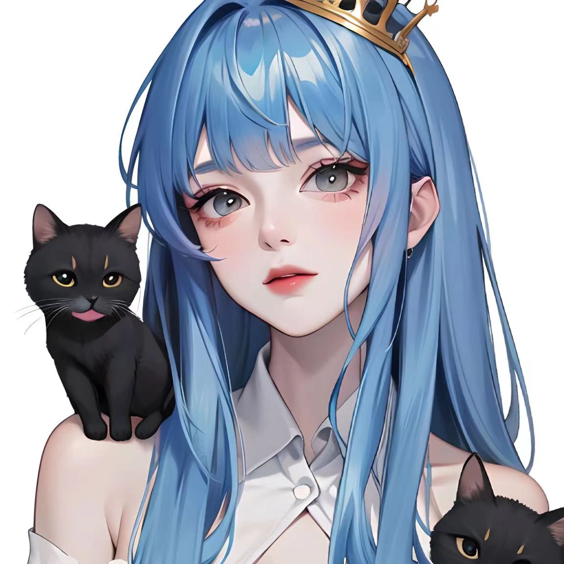 蓝色系 | AI女生头像 cr. xhs@鹿璃 - 高清图片，堆糖，美图壁纸兴趣社区