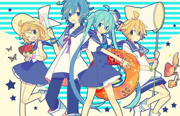 V家/kaito，镜音双子，miku/画师由杞 - 高清图片，堆糖，美图壁纸兴趣社区