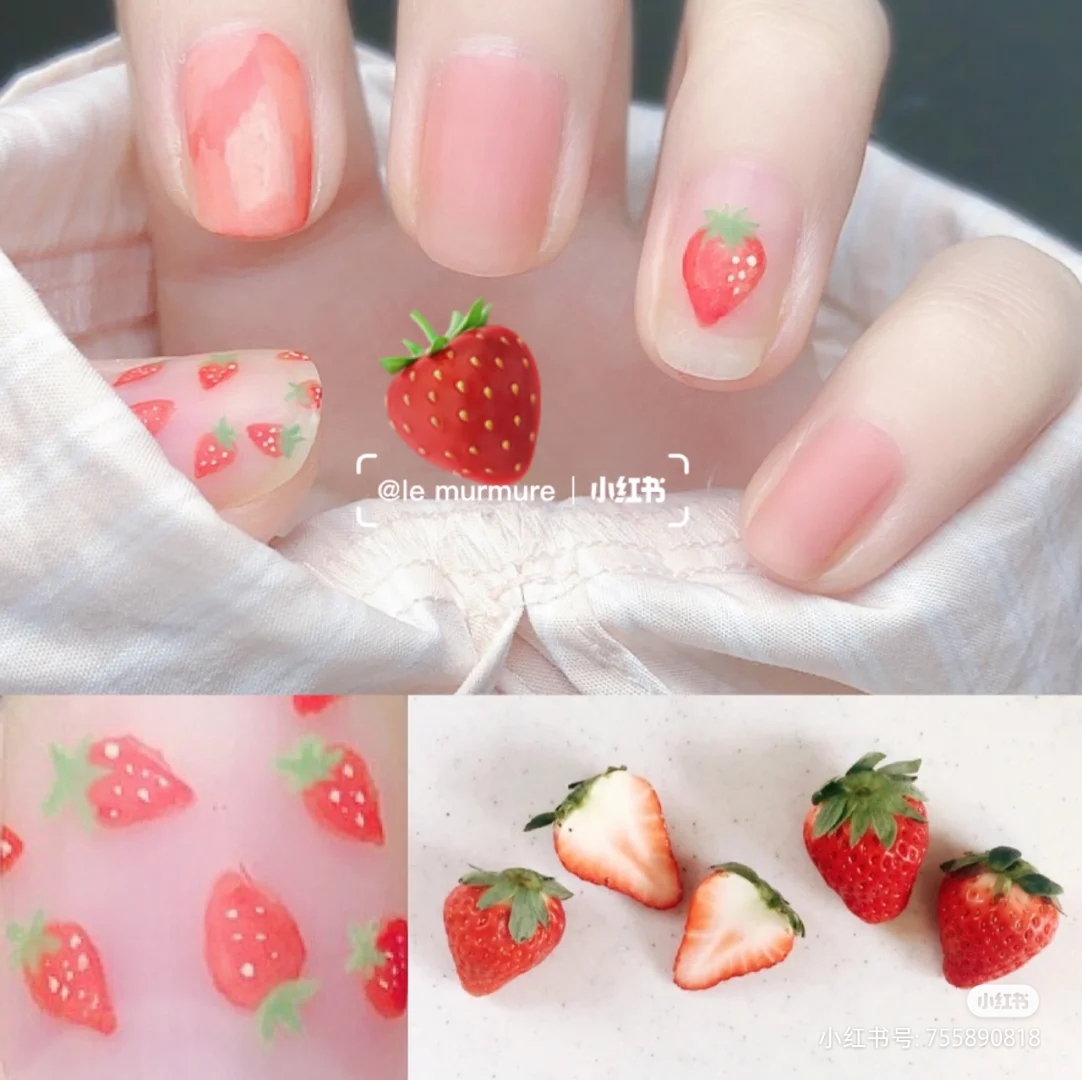 xhs @le murmure 草莓甲 - 高清图片，堆糖，美图壁纸兴趣社区